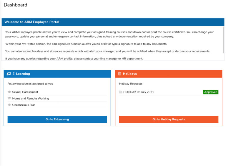 Employee Portal – ARM Portal