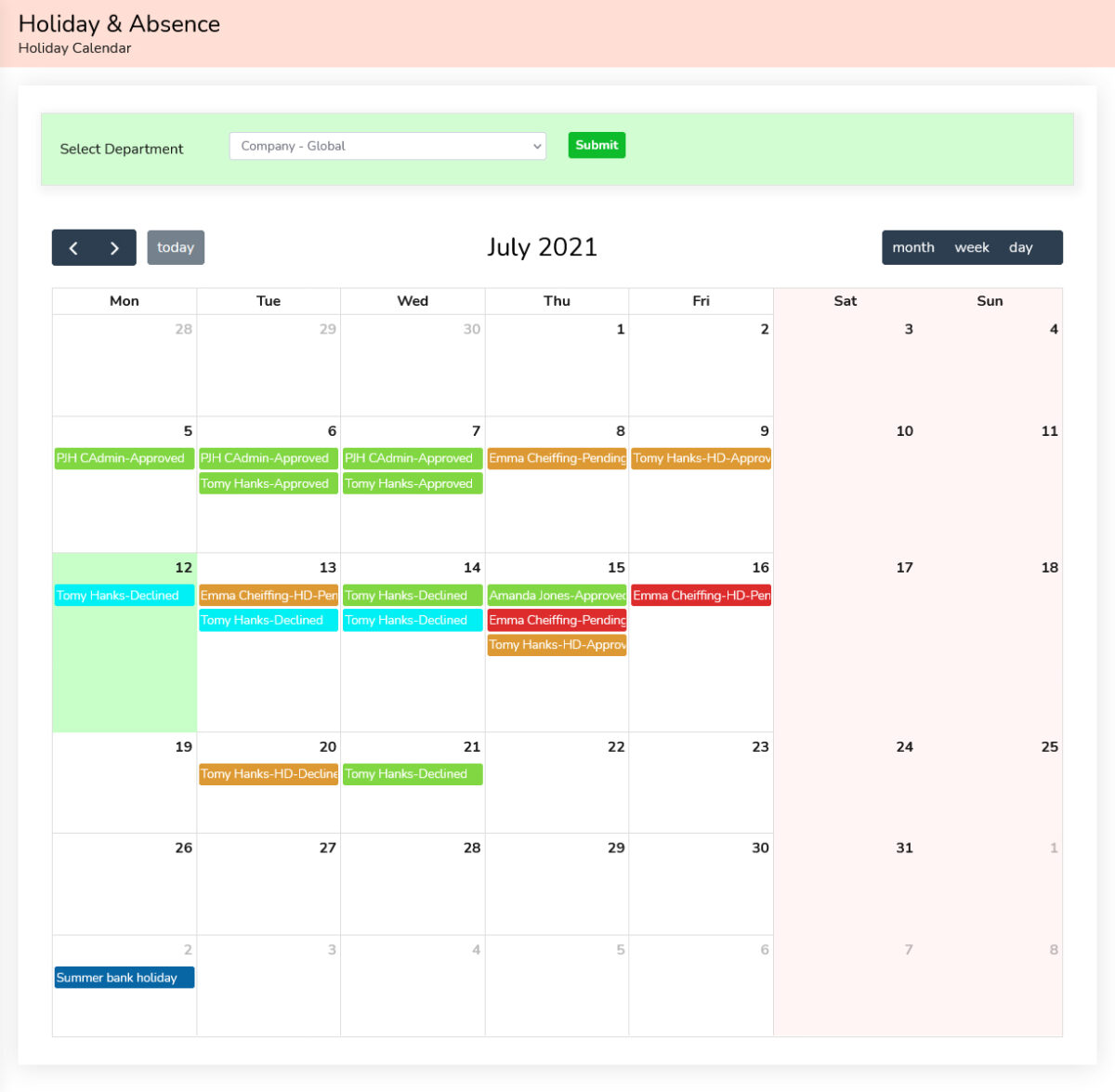 Holiday and Absence Management – ARM Portal